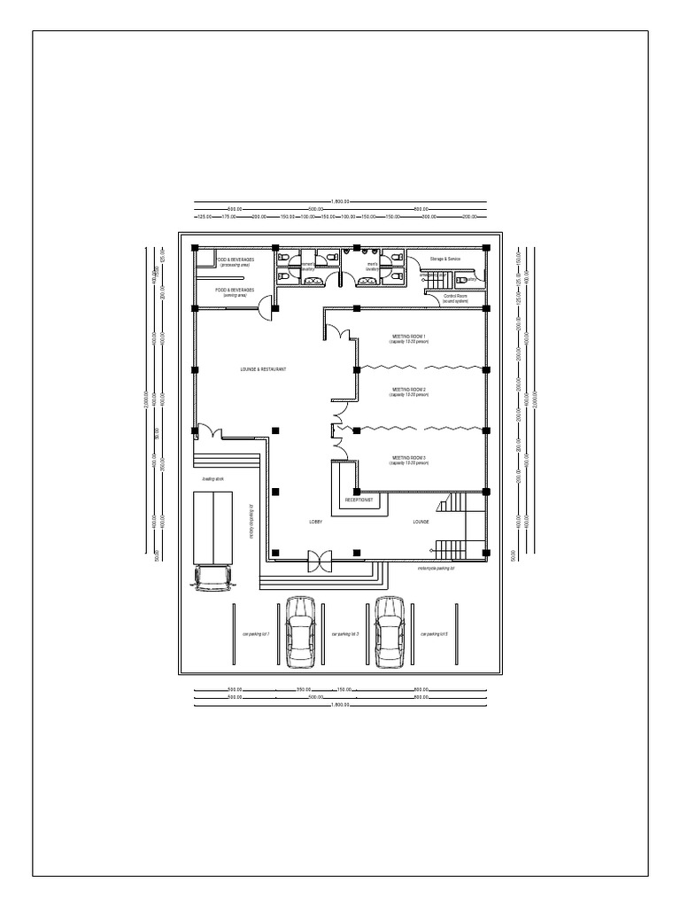 Contoh Denah Lantai 01 Gedung Pertemuan | PDF | Food And Drink | Business