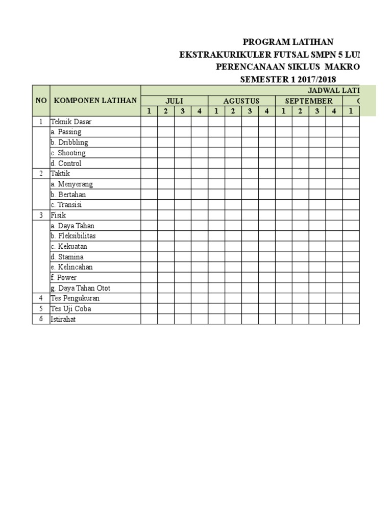 Program Latihan Ekstra Futsal | PDF