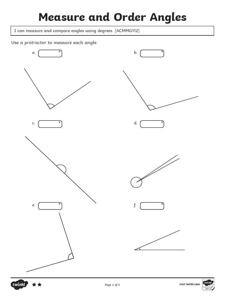 Measure and Order Angles | PDF | Science & Mathematics