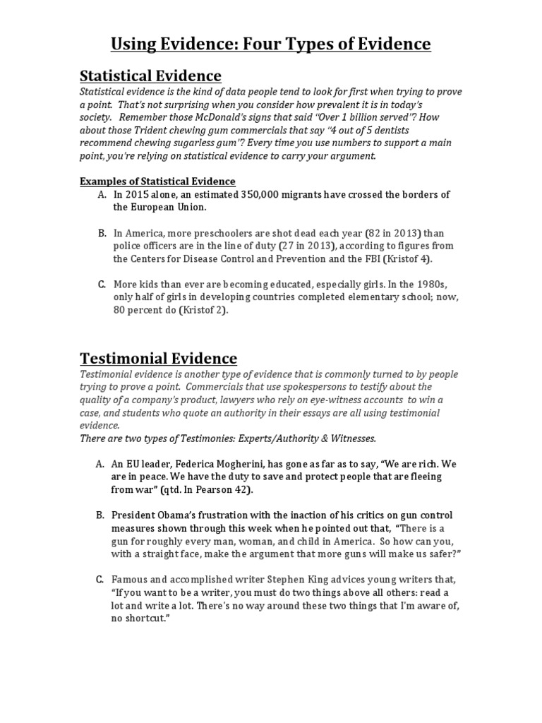 Types of Evidence Handout v.2 | PDF
