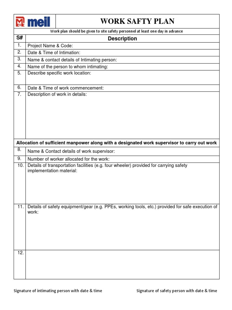 WORK Safety Plan | PDF