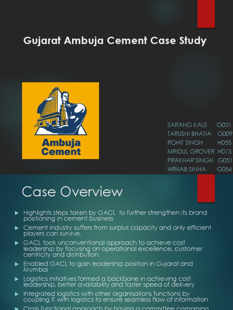 Gujarat Ambuja Cement Case Study | Download Free PDF | Logistics | Warehouse