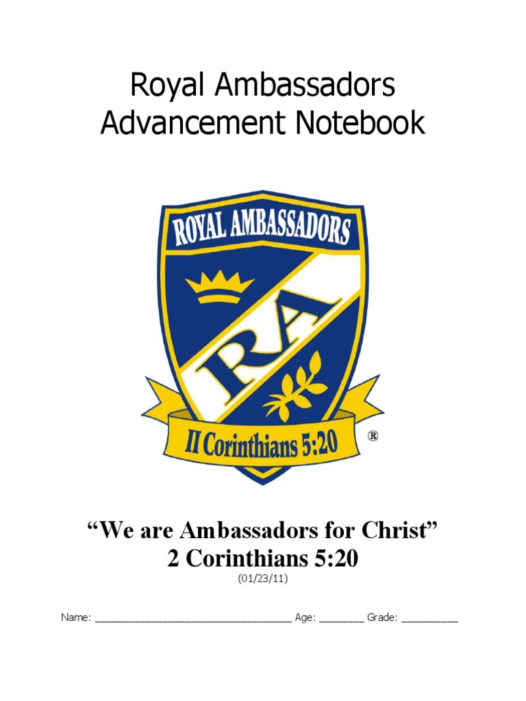 Royal Ambassadors Advancement Notebook | PDF | Epistle To The ...