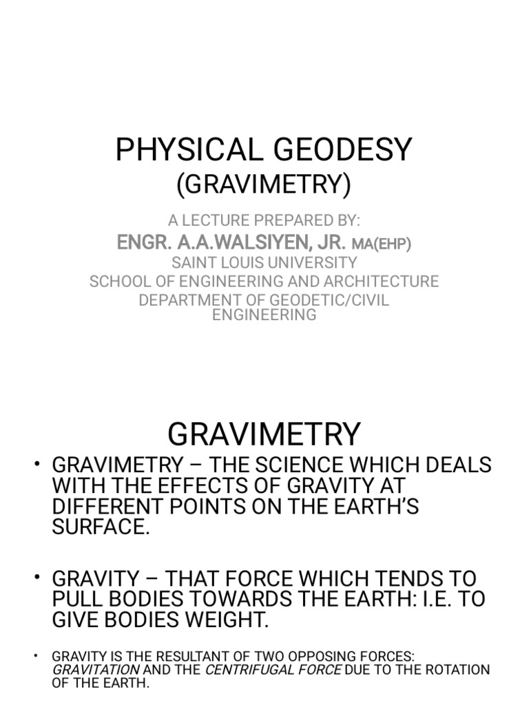 Physical Geodesy Lecture | PDF | Science & Mathematics
