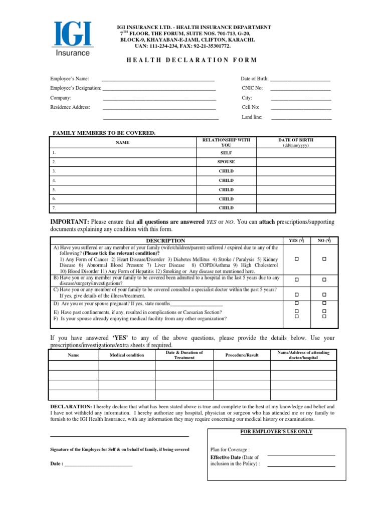 Igi - Ipd Claim Form | Download Free PDF | Hospital | Physician