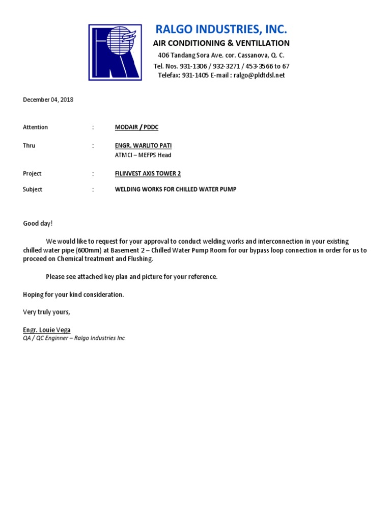 Ralgo Industries, Inc.: Air Conditioning & Ventillation | PDF