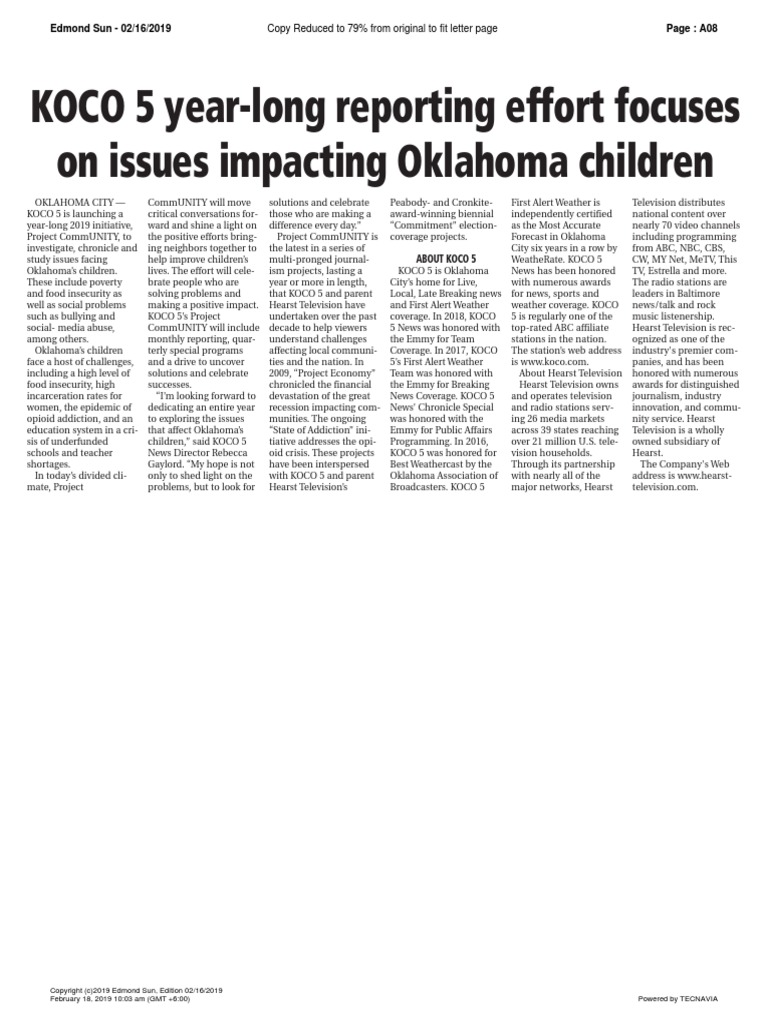 Edmond Sun 20190216 A08 0 | PDF | News | Television