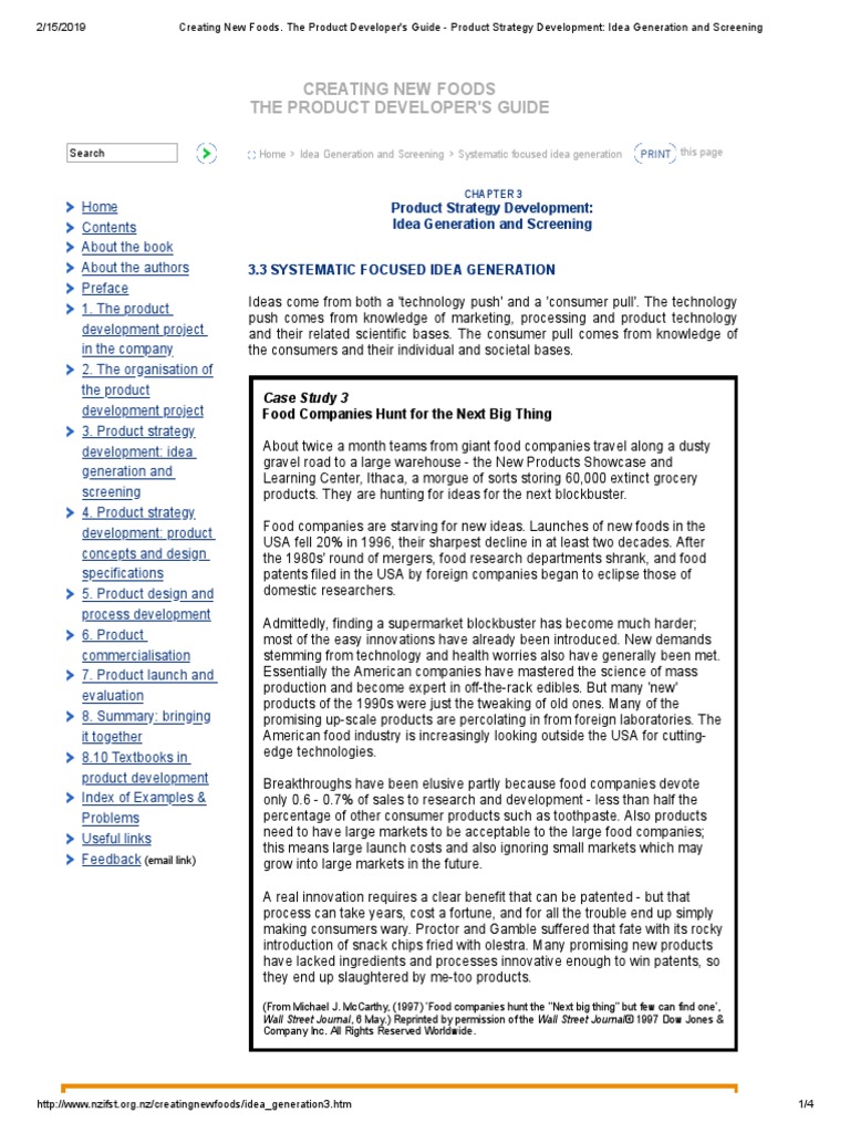 Creating New Foods The Product Developer'S Guide: Product Strategy ...