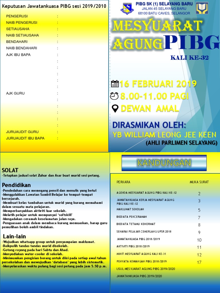 Buku Program Mesyuarat Agung Pibg | PDF