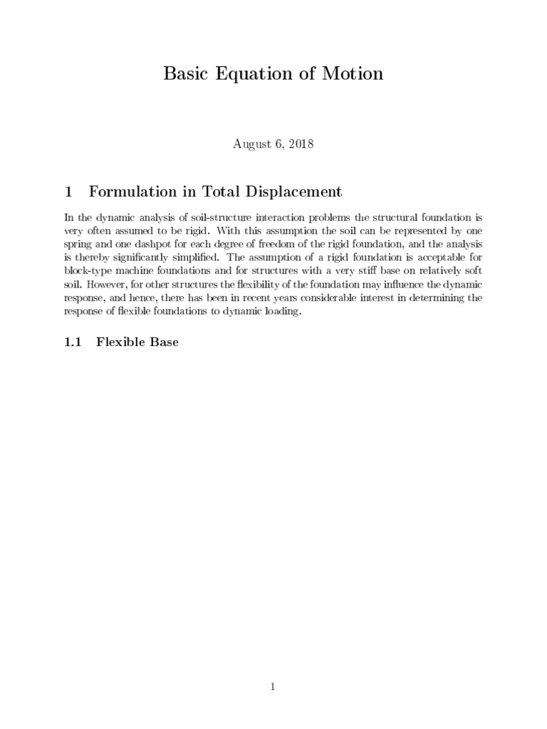 Basic Equation of Motion | PDF