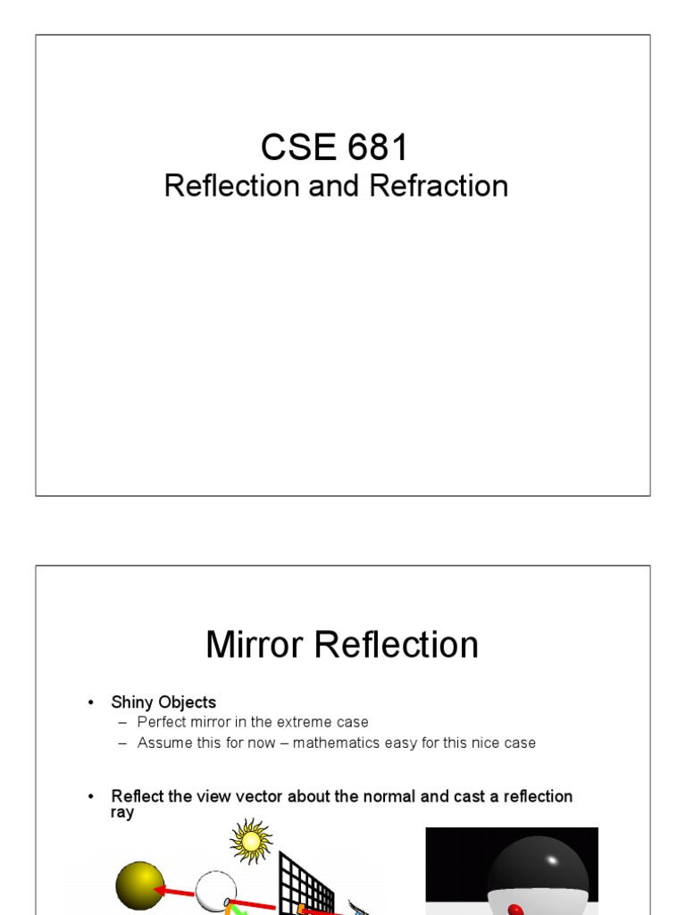 Reflection Refraction | PDF | Reflection (Physics) | Refraction