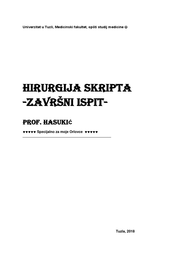 Hhhirurgija Zavrsni Skripta | PDF