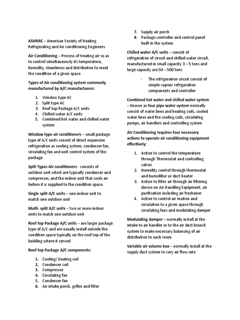 AirCon Prelims Terms | PDF | Air Conditioning | Hvac