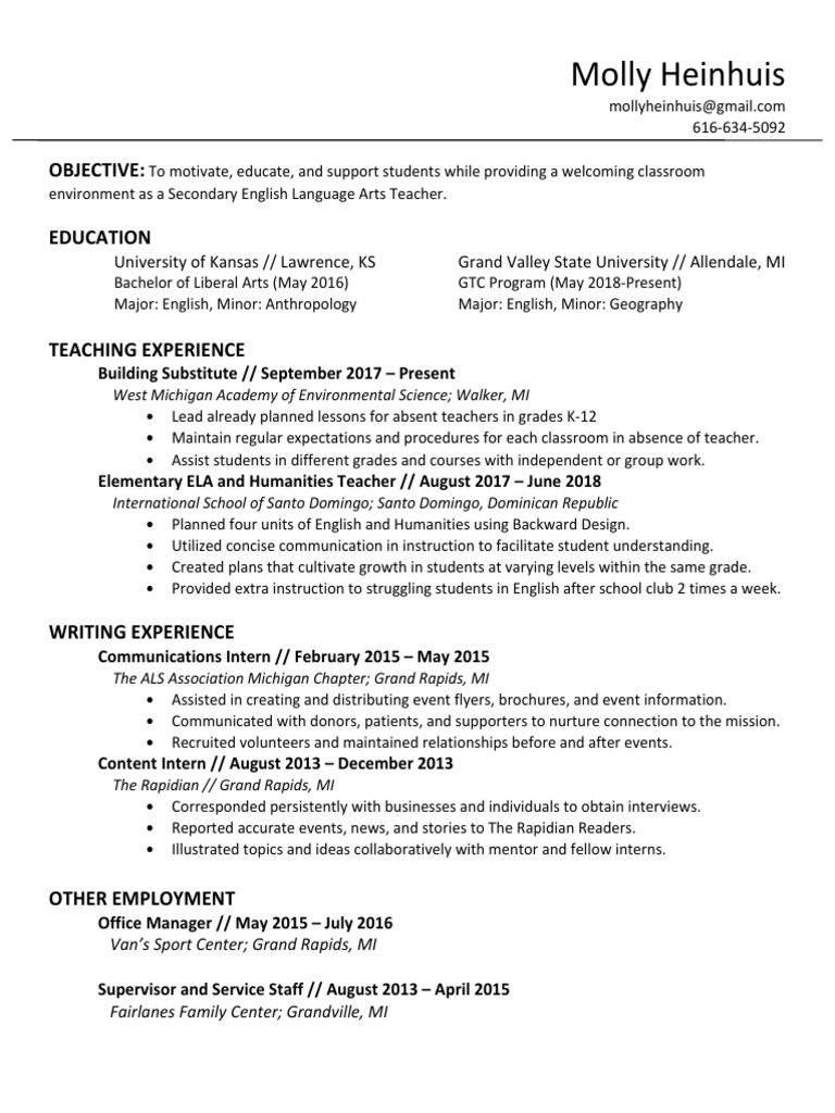 Resume 2018 | PDF | Teachers | Communication