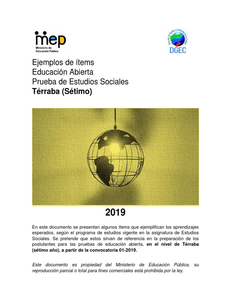 Ejemplos de Items Terraba 2019 | PDF