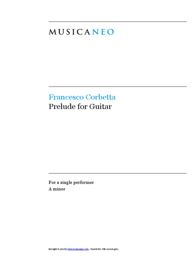 Francesco Corbetta: Prelude For Guitar | PDF | Classicism | Classical Music