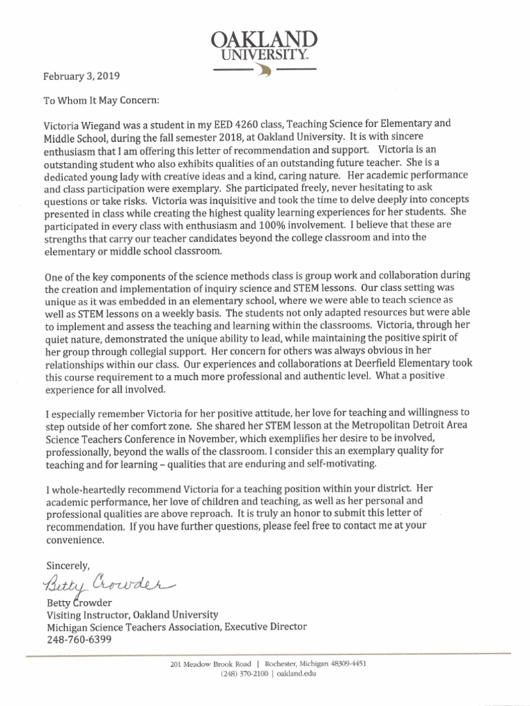 Letter of Recommendation - Betty Crowder | PDF