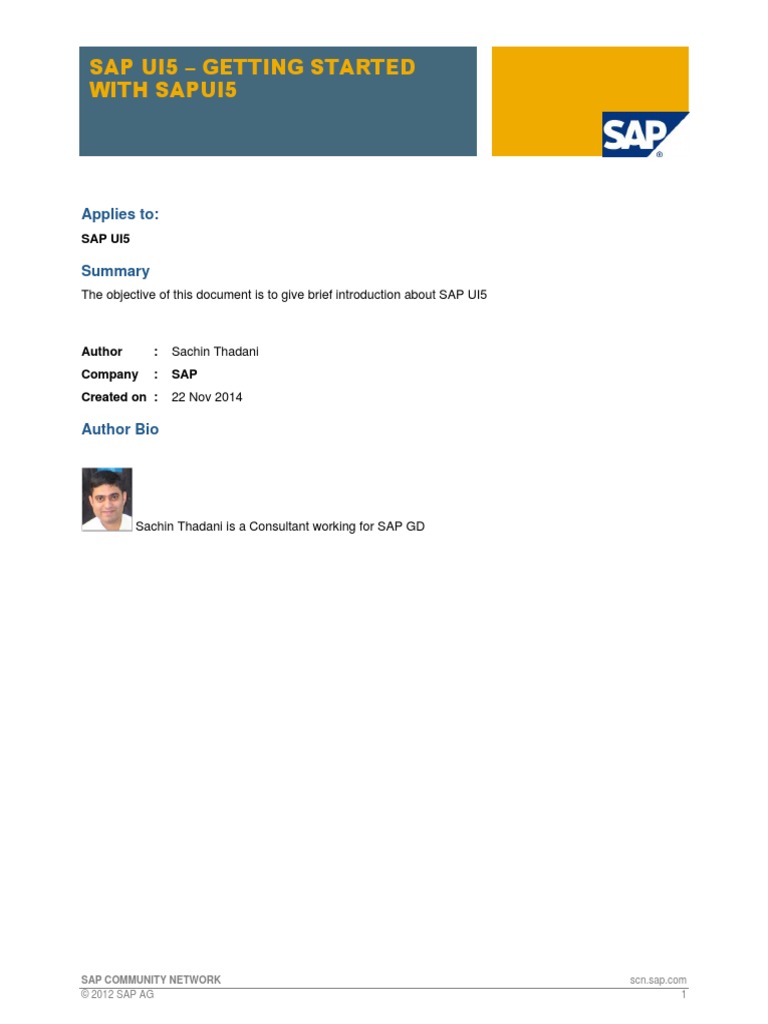 Introduction To SAP UI5 | PDF | Java Script | J Query
