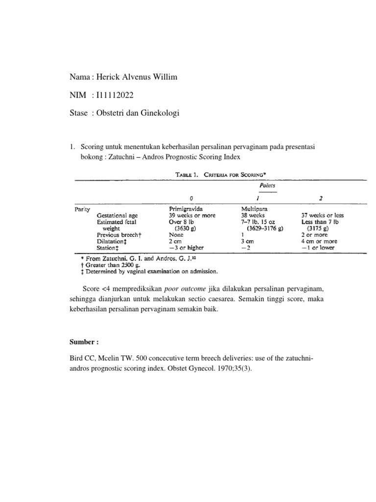 Vbac Scoring | PDF | Pengembangan Diri | Kesehatan Holistik