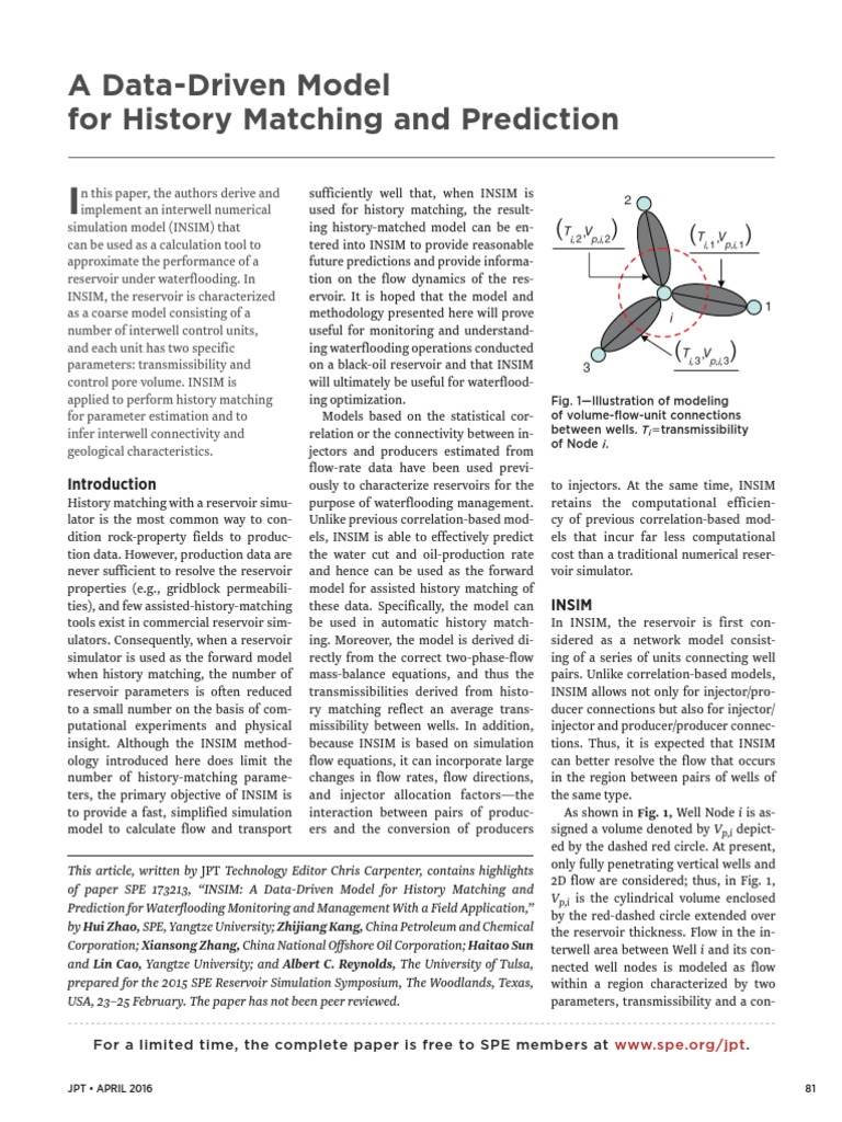A Data-Driven Model For History Matching and Prediction | PDF ...