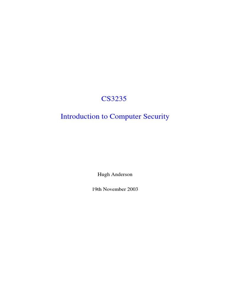 cs3235 3 PDF | PDF | Cryptography | Computer Security