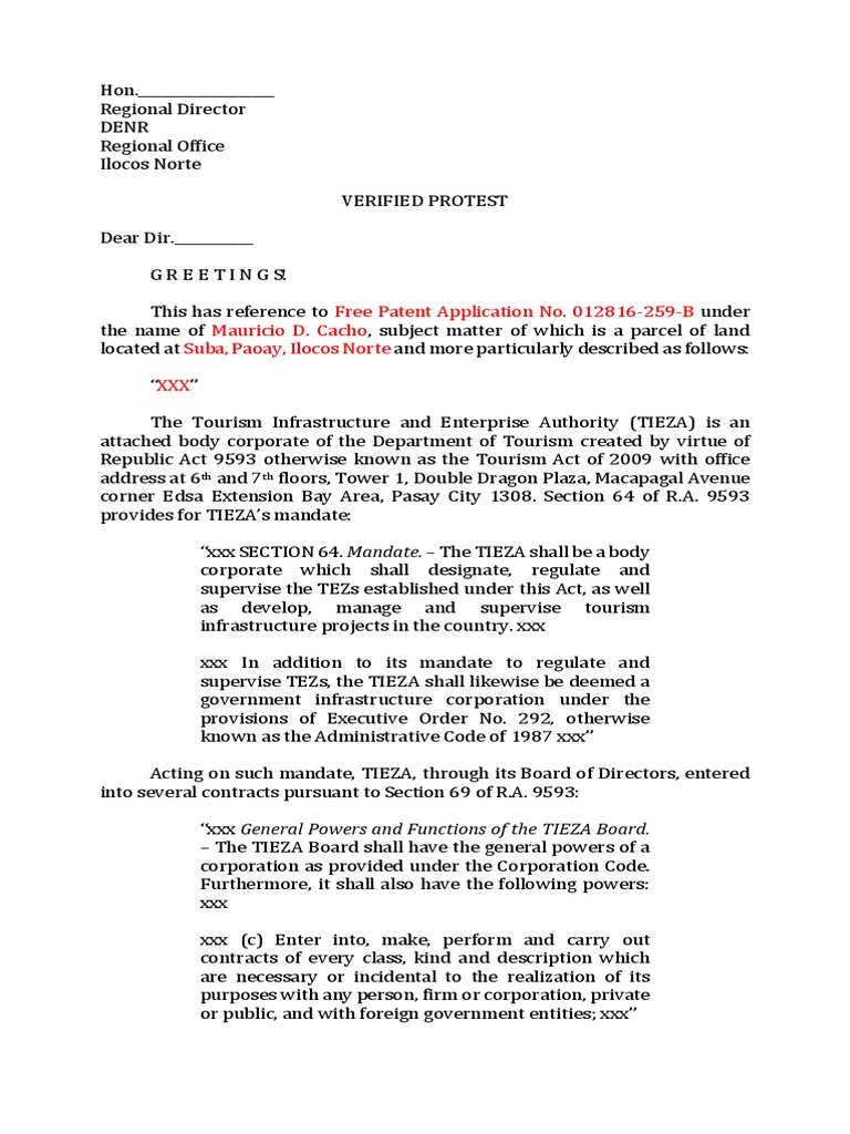 Verified Protest | Land Lot | Government | Free 30-day Trial | Scribd