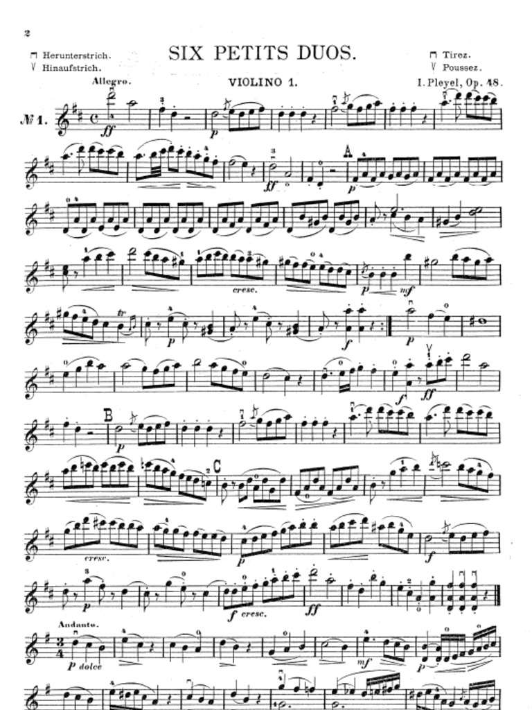 Duos Pleyel Op 48 Violin 1 | PDF