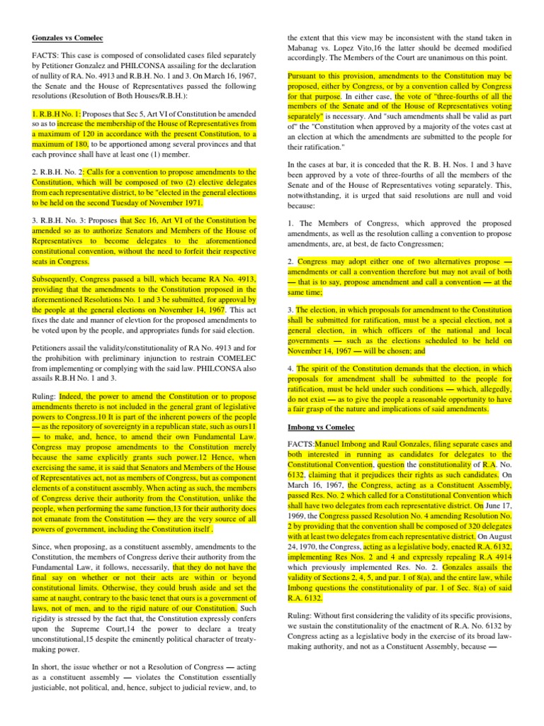 Amendment and Revision Cases | PDF | Constitutional Amendment | Initiative