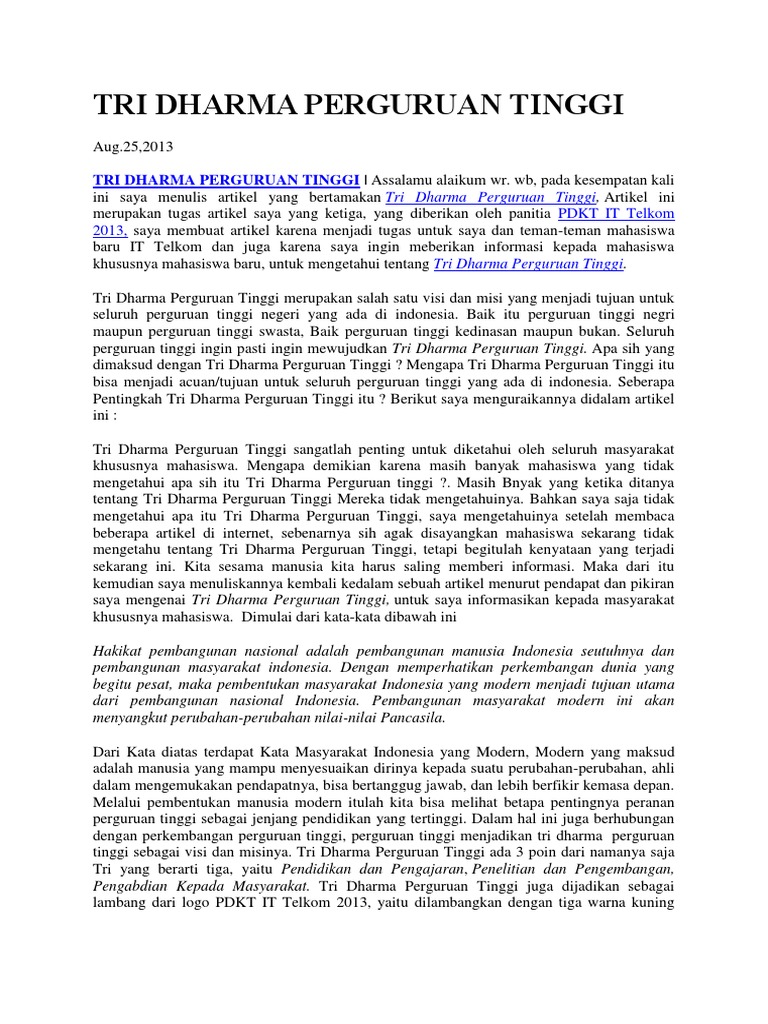 Tri Dharma Perguruan Tinggi | PDF