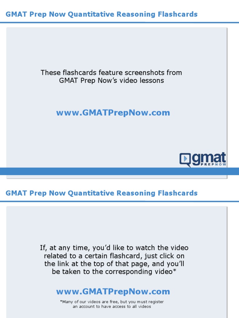 GMAT Math Flashcards From GMAT Prep Now PDF | PDF | Arithmetic ...