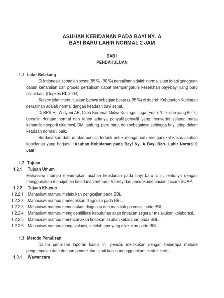 Laporan Kasus BBL | PDF