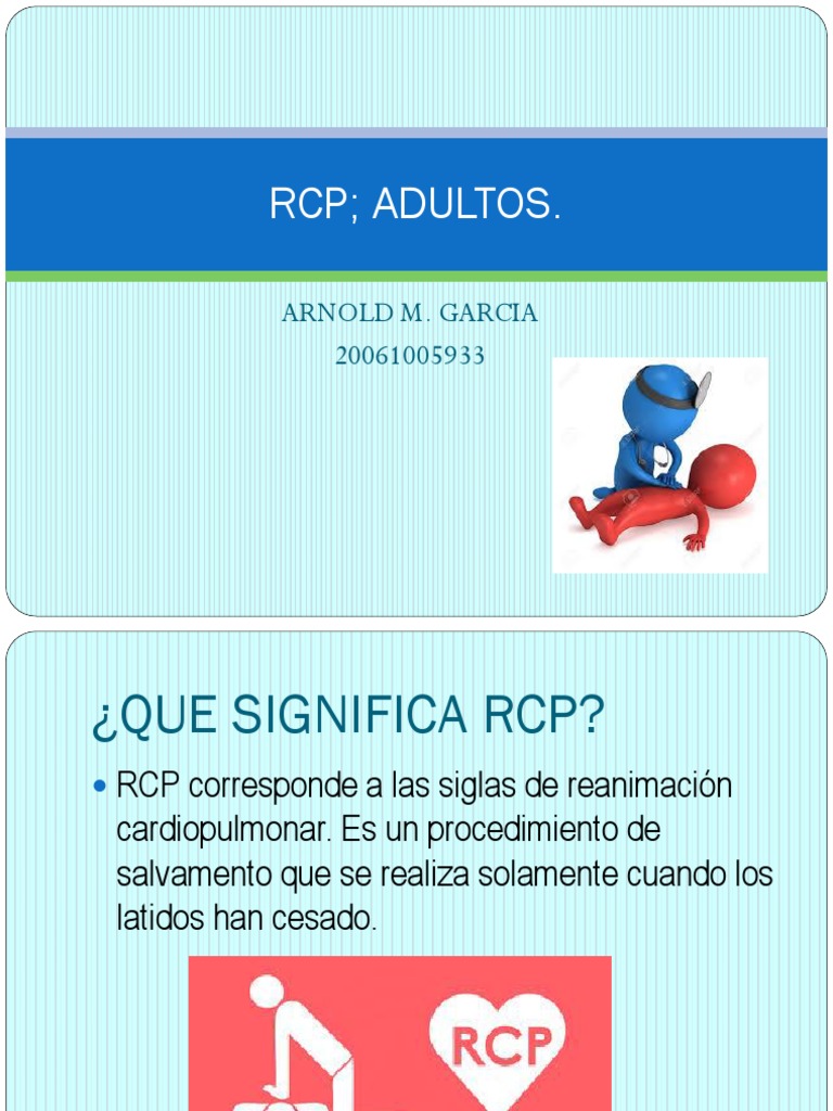 RCP | PDF | Reanimación cardiopulmonar | Especialidades Medicas