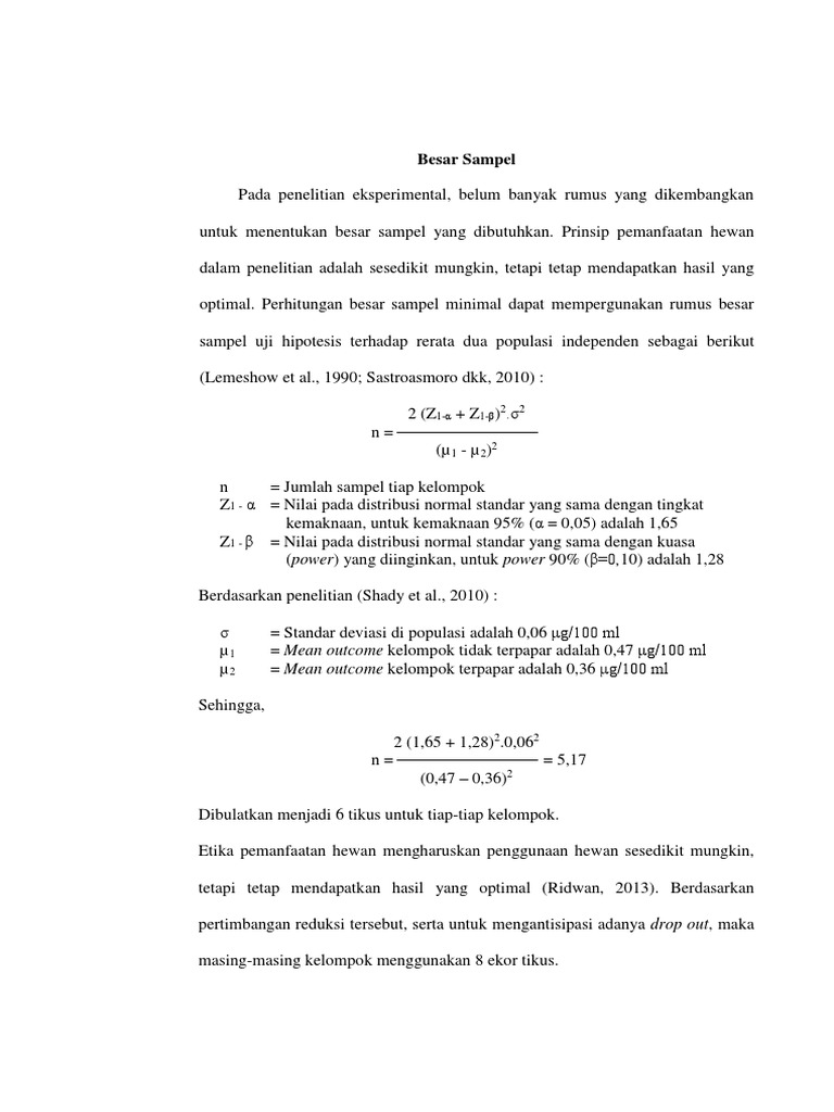 Besar Sampel | PDF | Sains & Matematika