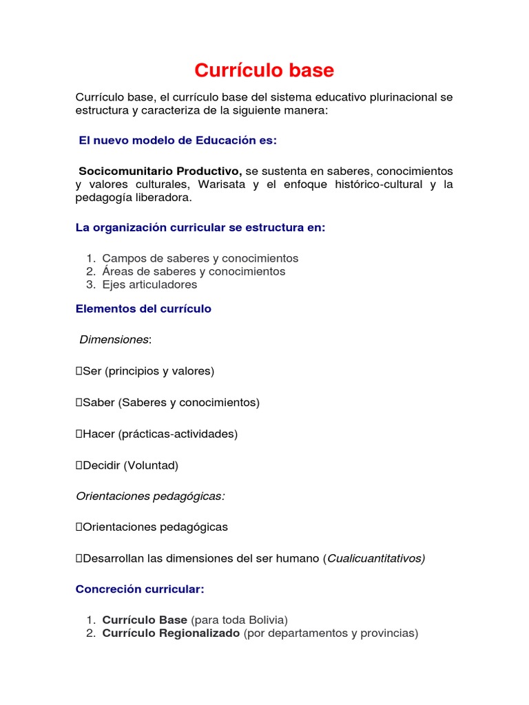 Curriculo Base | PDF