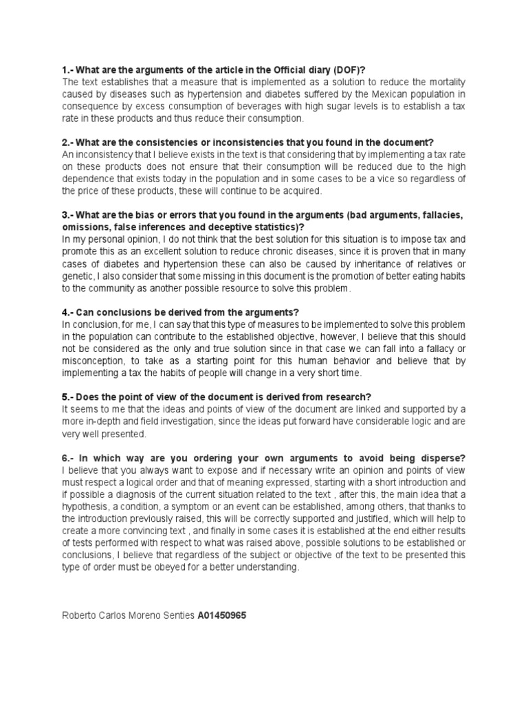 6.-In Which Way Are You Ordering Your Own Arguments To Avoid Being ...