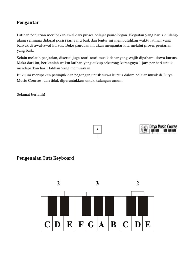 Buku Latihan Keyboard Dasar Not Angka | PDF