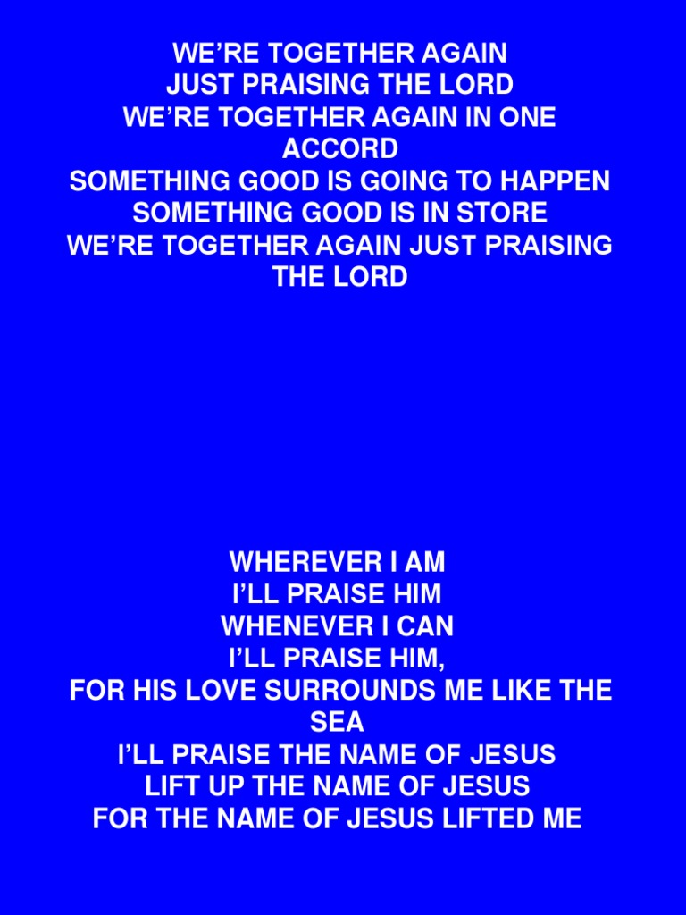 We'Re Together Again | PDF | Religion & Spirituality