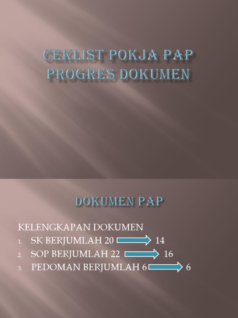 Ceklist Pokja Pap | PDF
