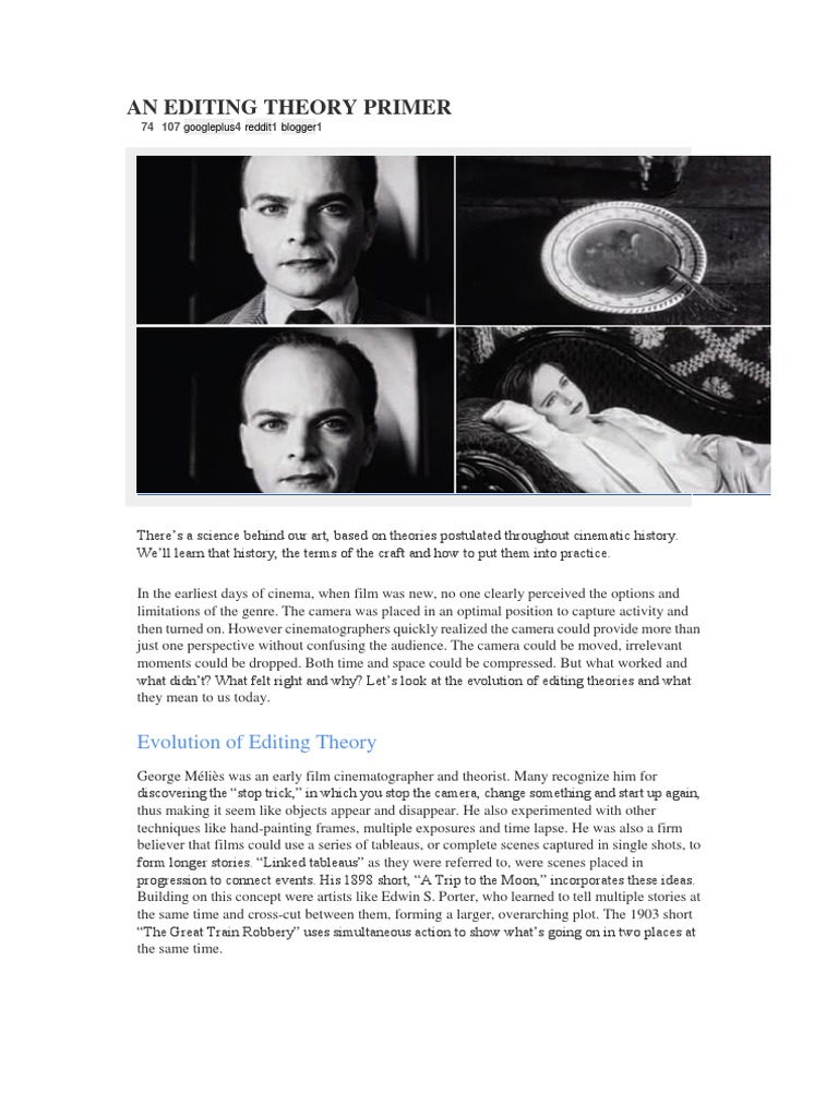 Evolution of Editing Theories Explained | PDF | Cinema | Leisure