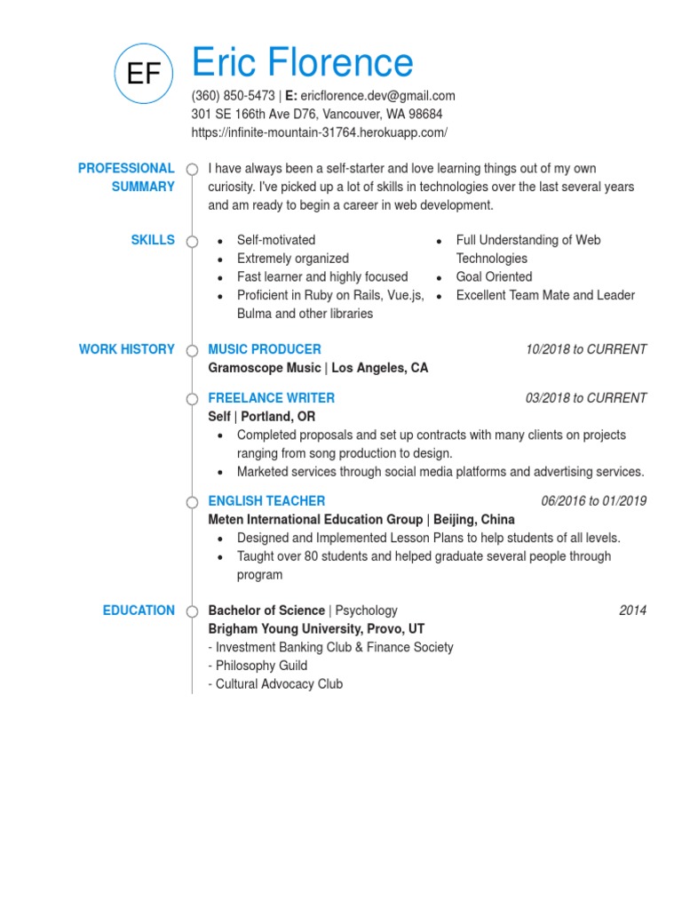 Resume - Eric Florence | PDF