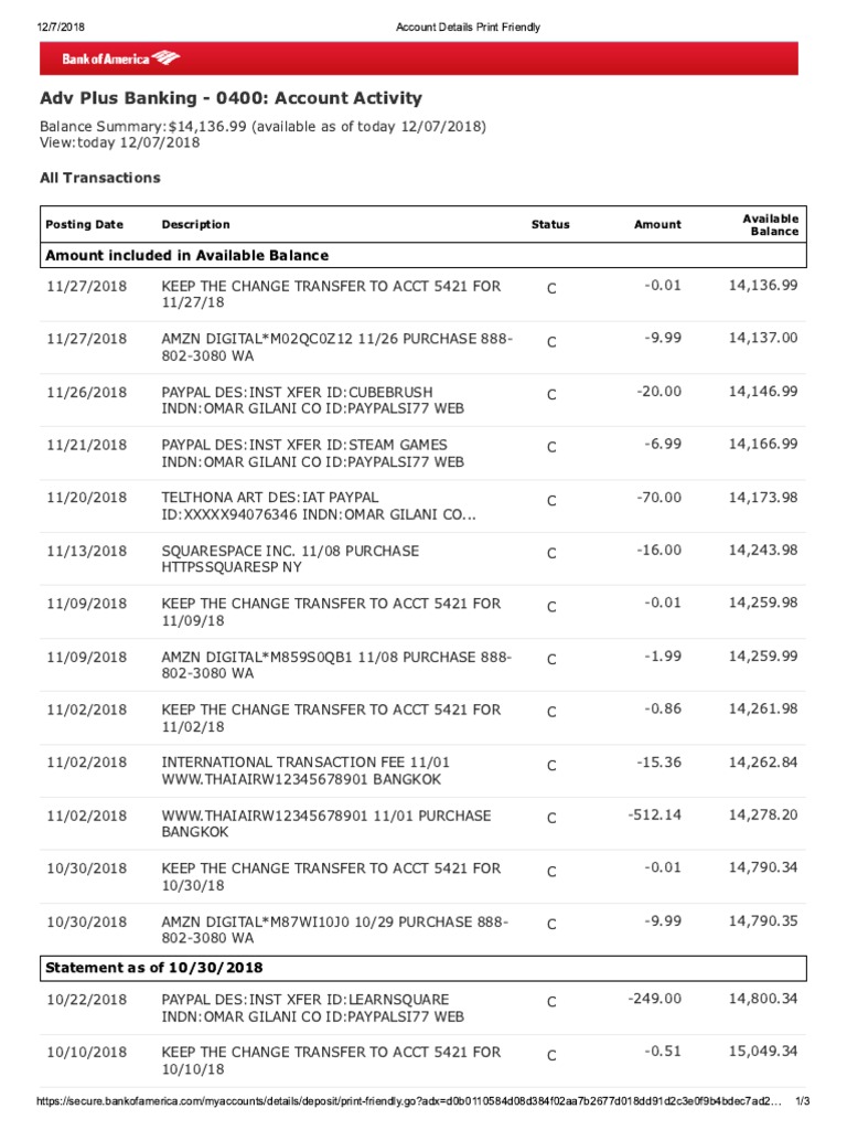 Account Details Print Friendly | PDF