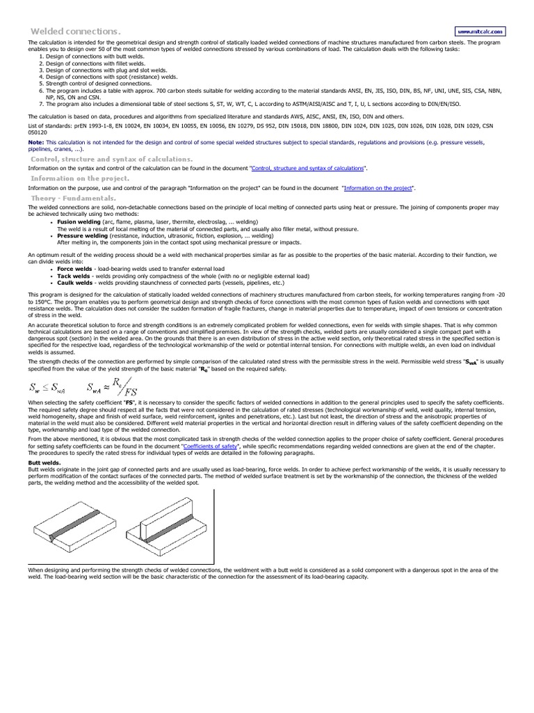 Guide to Designing and Analyzing Welded Connections Using Calculations ...