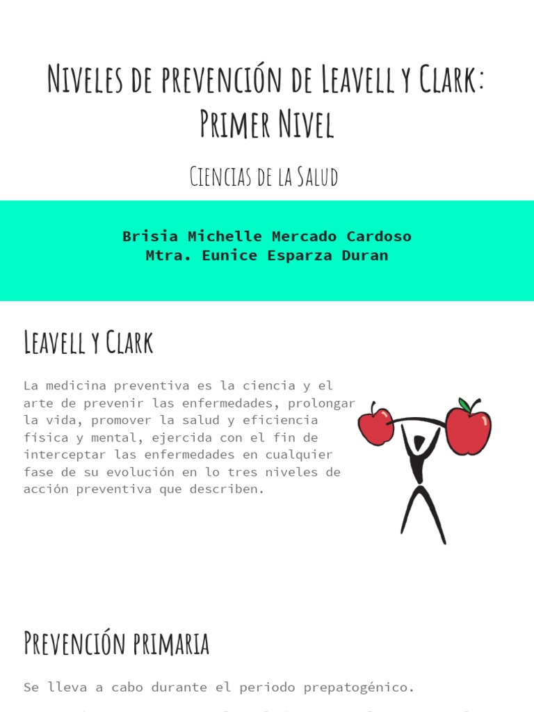 Niveles de Prevención de Leavell y Clark: Primer Nivel | PDF