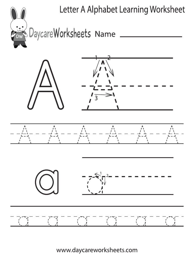 Letter A Alphabet Learning Worksheet PDF | PDF