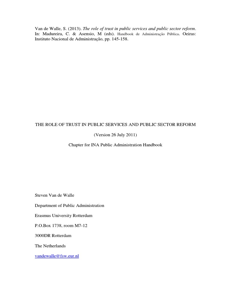 Metis 181812 | PDF | Trust (Emotion) | Public Administration