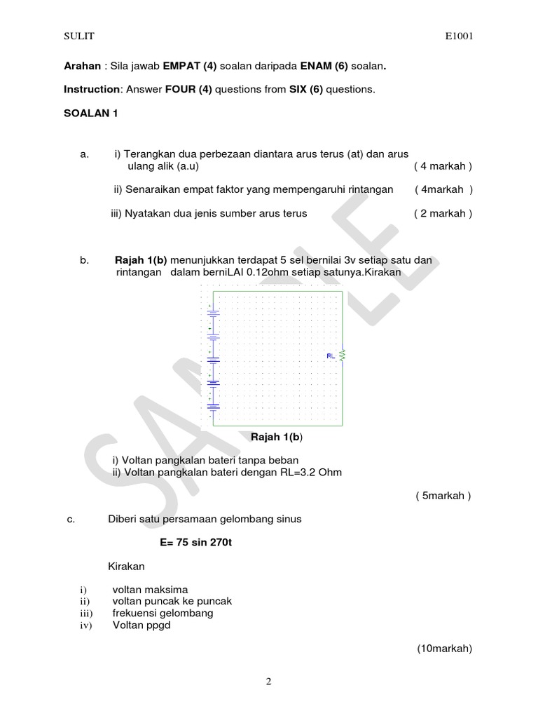 Arahan: Sila Jawab EMPAT (4) Soalan Daripada ENAM (6) Soalan ...