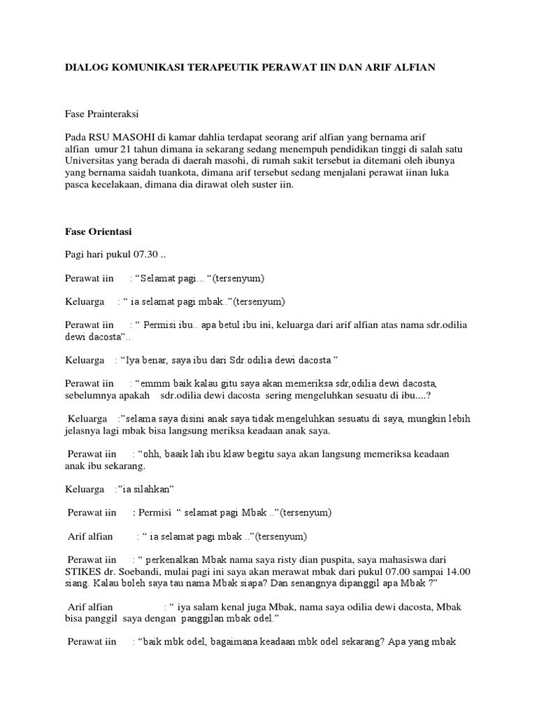 Komunikasi Terapeutik Perawat dan Pasien | PDF