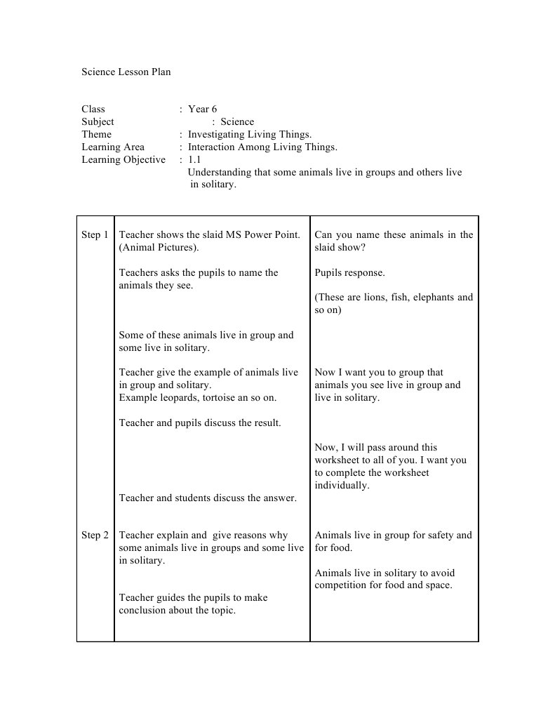 Year 6 Science: Animal Group Behavior | PDF | Worksheet | Lesson Plan