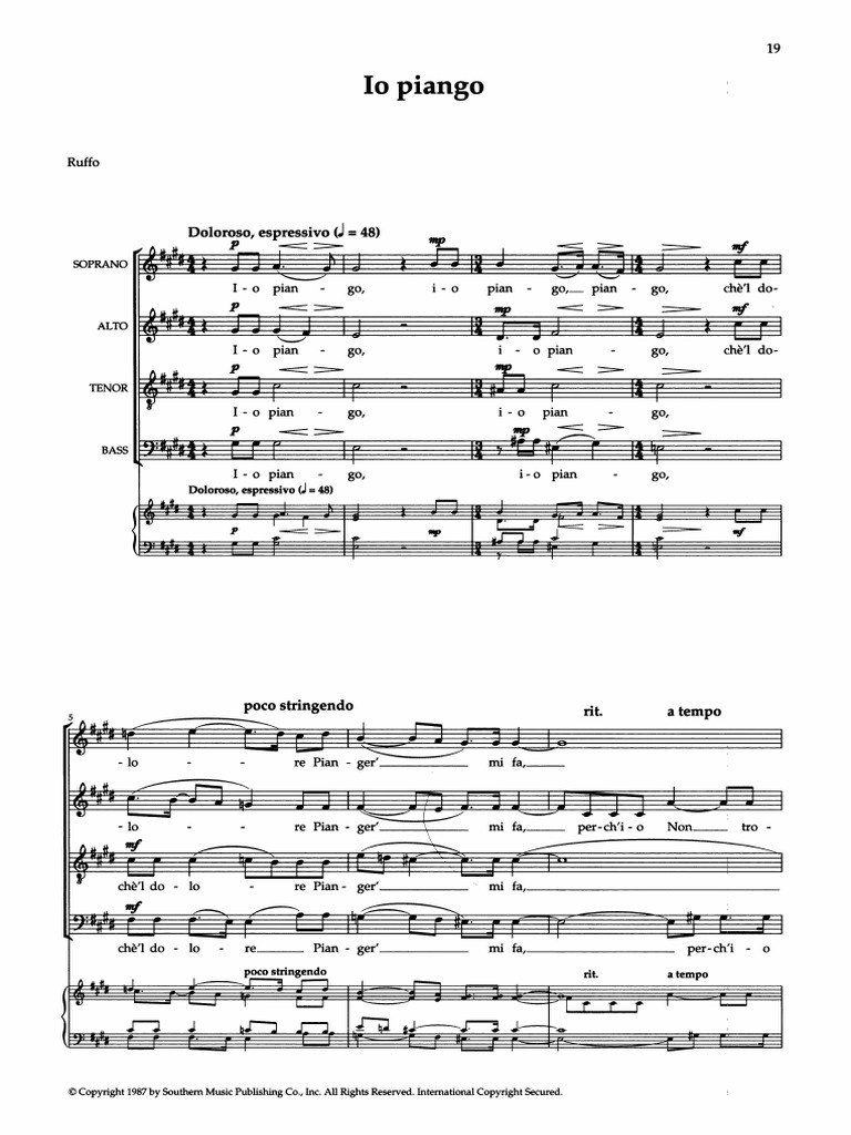 Io Piango - Lauridsen | PDF