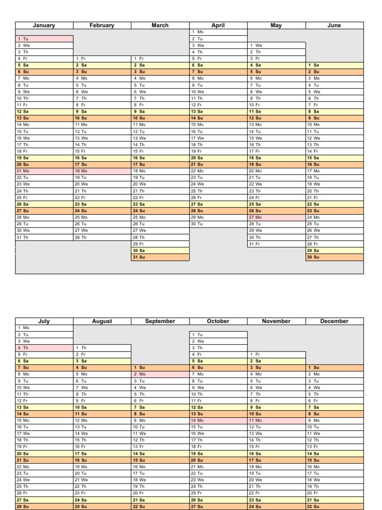 2019 Calendar Landscape 2 Pages Linear | PDF